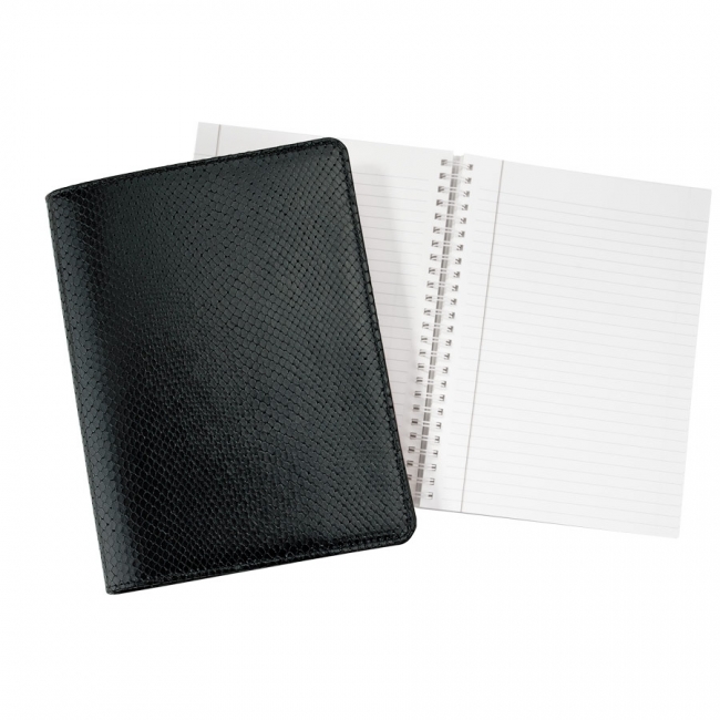 9â Wire-o-notebookÂ black Embossed Python Leather | Pixonu
