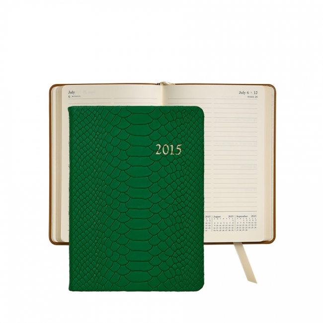 2015 Notebook Â kelly Green Embossed Python Leather | Vinder