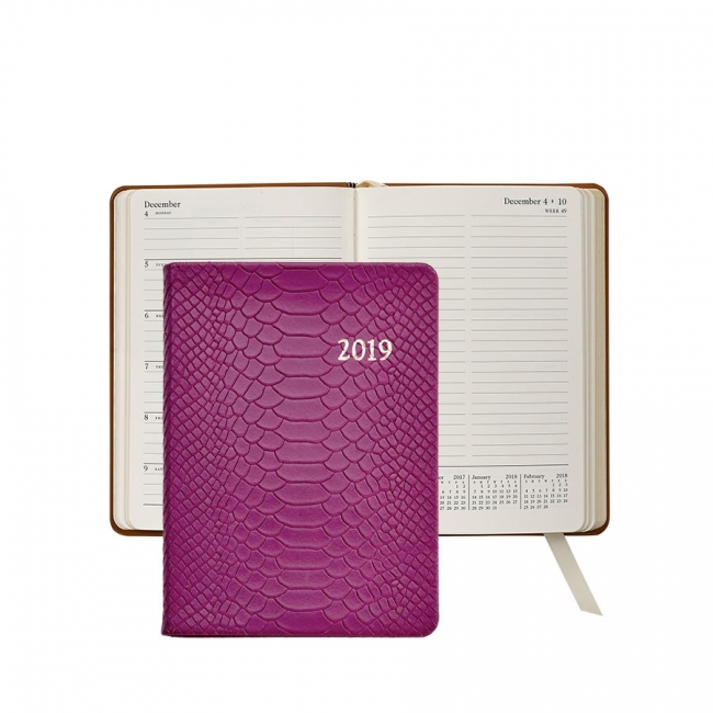 2015 Notebook Â magenta Embossed Python Leather | Vinder